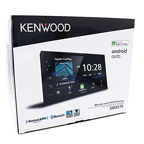 KENWOOD DDX5707S Double Din DVD Car Stereo with Apple Carplay and Android Auto, 6.8 Inch Touchscreen, Bluetooth, Backup Camera Input, Subwoofer Out, USB Port, A/V Input, FM/AM Car Radio