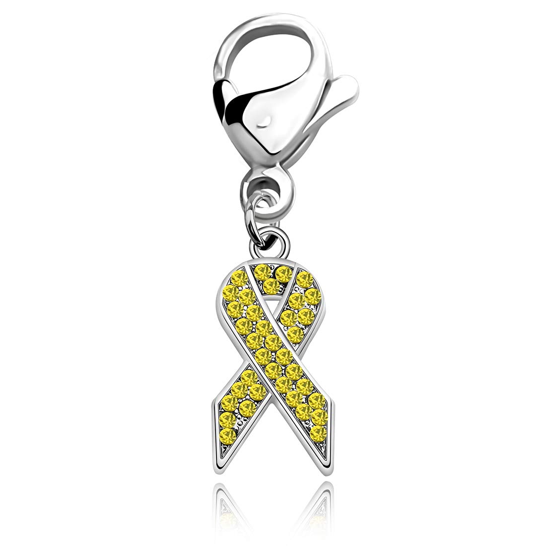 CHOORO Yellow Awareness Ribbon Charm Zipper Pull Cancer Awareness Jewelry Gift for Endometriosis/Bladder Cancer/Suicide Prevention/Bone Cancer (Yellow Awareness Ribbon ZP)