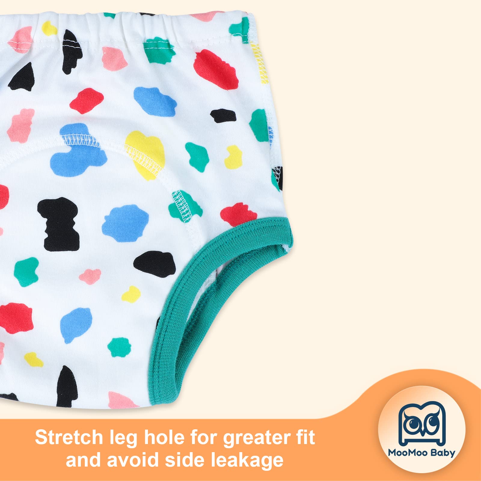 MooMoo Baby Training Pants 2 Packs Absorbent Toddler Potty Training Underwear for Boys and Girls-Cotton 2T Multicolor