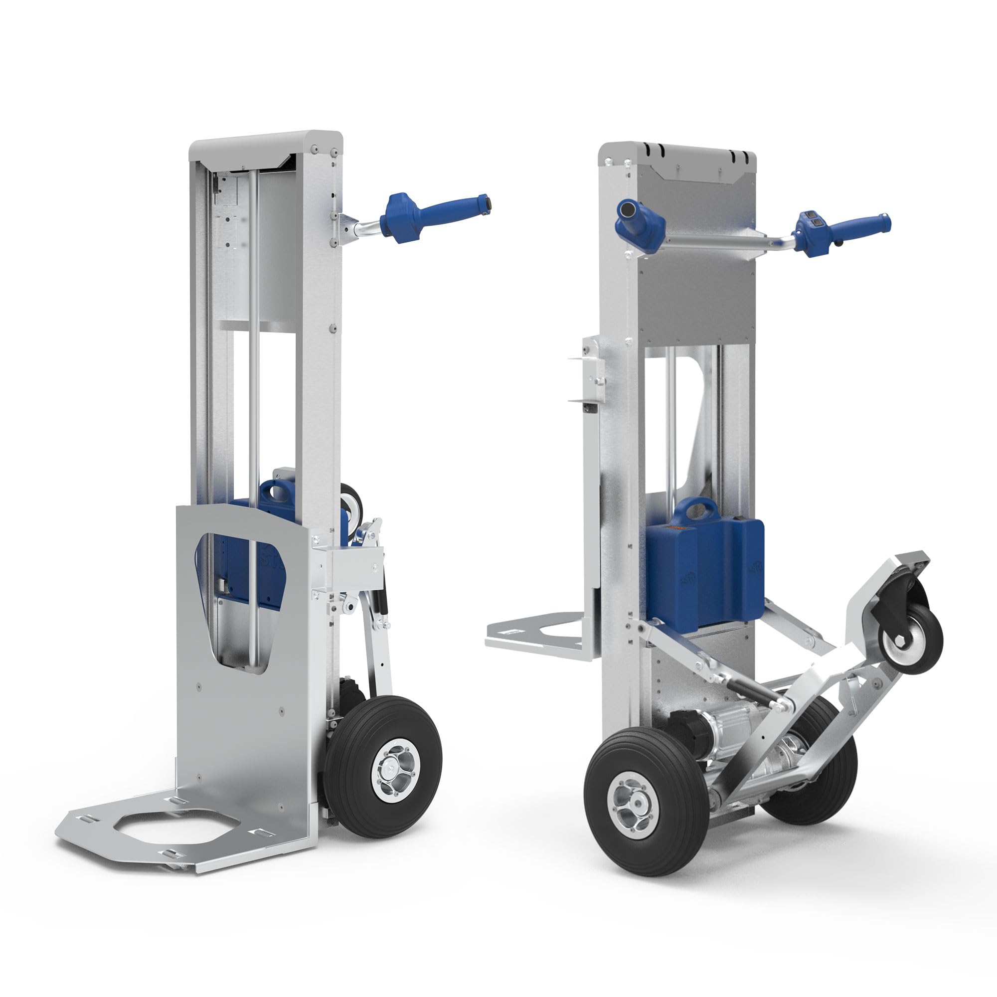 Electric Material Lift Stacker and Motorized Hand Trucks Dolly Moving Cart - 375 lbs Capacity & 32.3" Max Lift Height of Loading Plate
