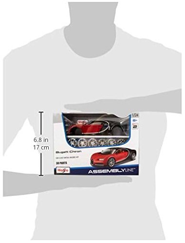 Maisto 1:24 Assembly Line Bugatti Chiron - Red/Black