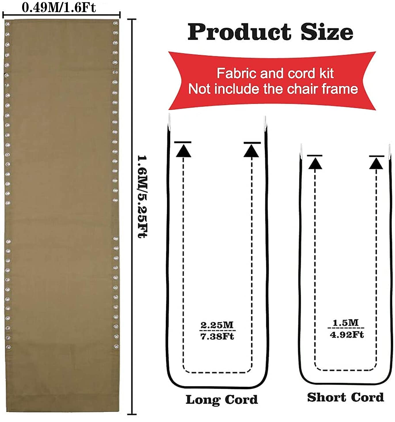 MGWOTH Zero Gravity Chair Replacement Fabric with Bungee Cord Kit, Repair Cloth for Anti-Gravity Lounge, Mesh Part for Patio Sling Folding Recliner Couch Outdoor Pool Lawn