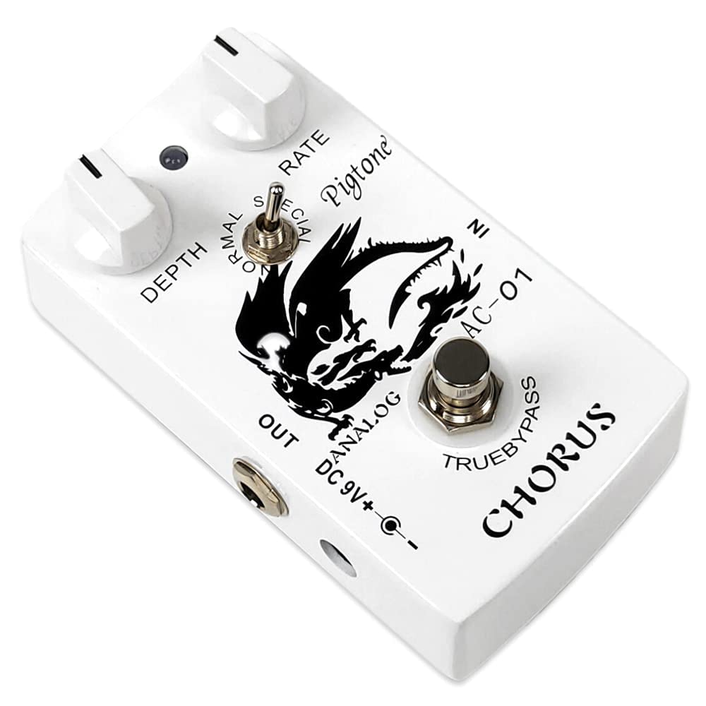 Chorus Electric Guitar Effects Pedal Type DC 9V True Bypass White (PP-25)