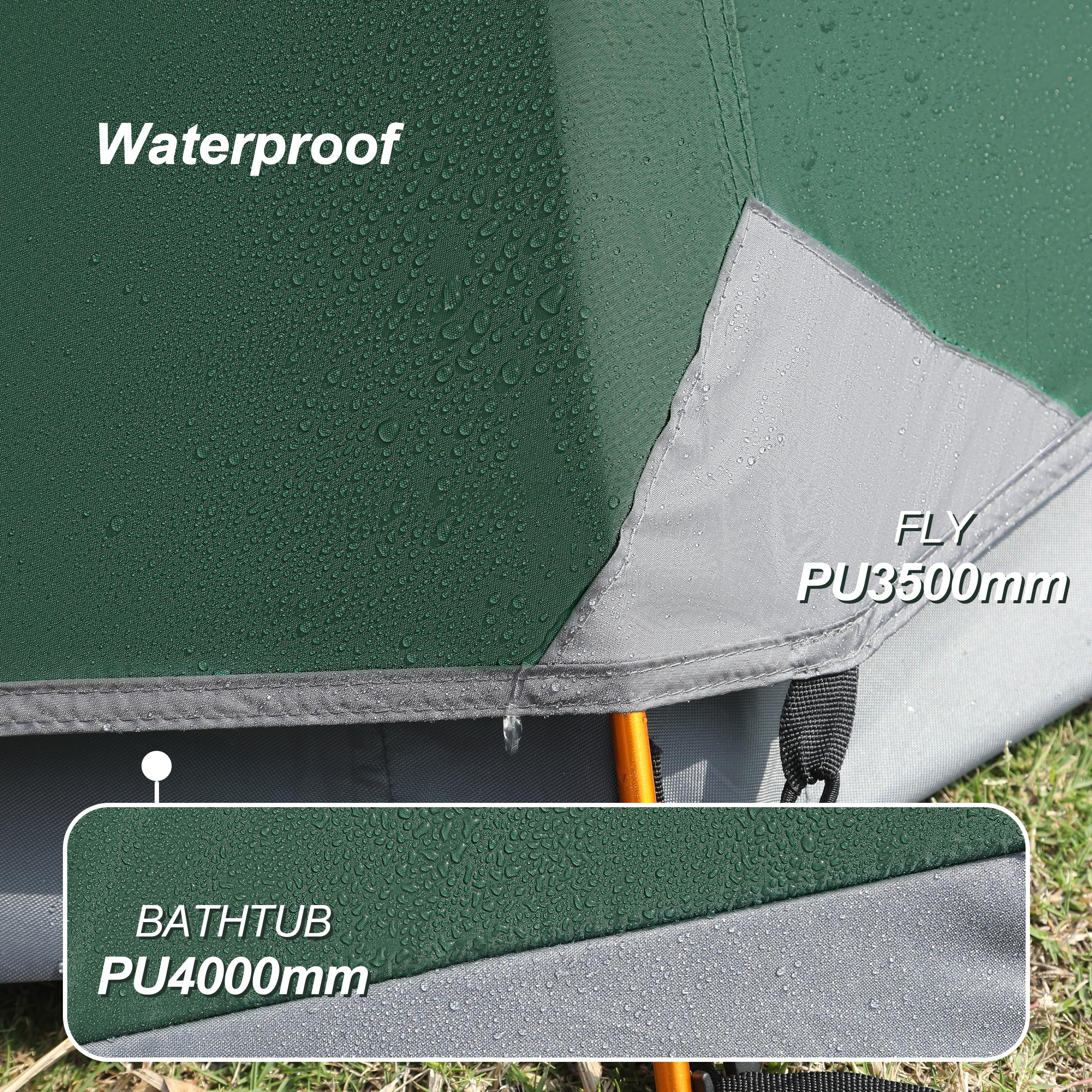 camppal 1 Person Tent for Camping Hiking Mountain Hunting Backpacking Tents 4 Season Resistance to Windproof Rainproof and Waterproof