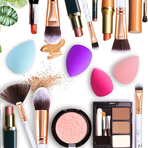 Makeup Brushes DUAIU 15PCs Marble Makeup Brush Set Premium Synthetic Kabuki Powder Blush Contour Foundation Concealer Eyeshadow Brushes with Makeup Sponge Make up Tool