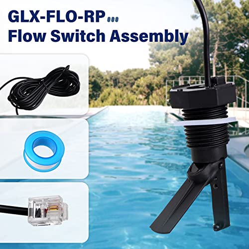 Flow Switch Assembly GLX-FLO-RP for Hayward Goldline Aquarite Salt System, Pool Flow Sensor Suitable for Hayward Salt Cell and Chlorine Generator, with 15-Foot Cable Flow Switch