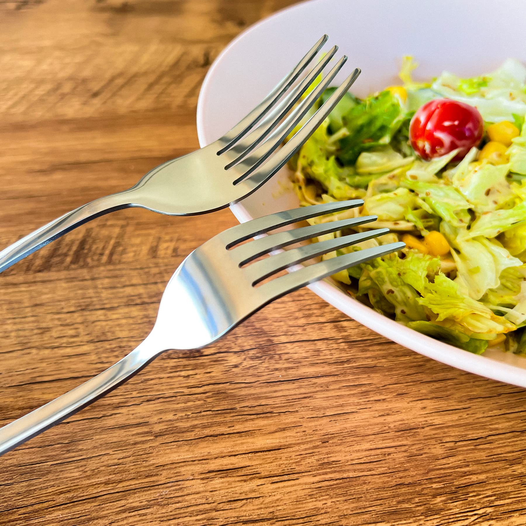 DAFU 18/10 Stainless SteelCake Cutting Set Mirror Polished Dishwasher Safe - Pack of 12 (Silver 8 Inches)