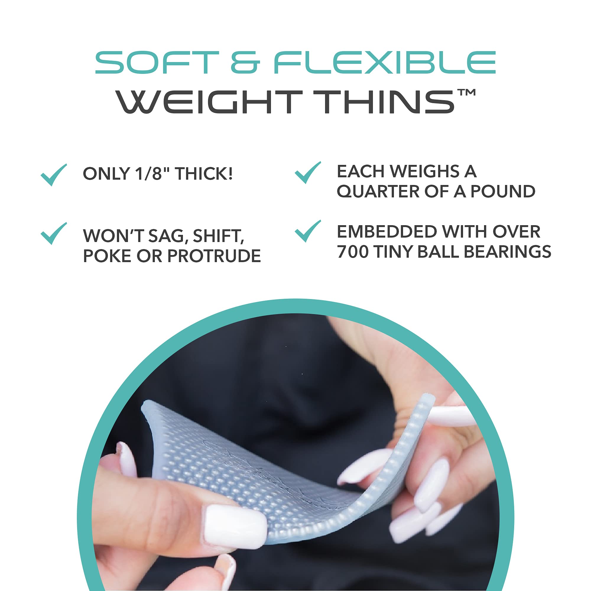 Challenge Weighted Workoutwear - Weighted Workout Leggings for Women, High Waisted Leggings w/ 5 Weight Enclosures On Each Leg, ⅛” Thick Flexible Weights, Yoga Pants Holds 2.5 Lbs, Black, L