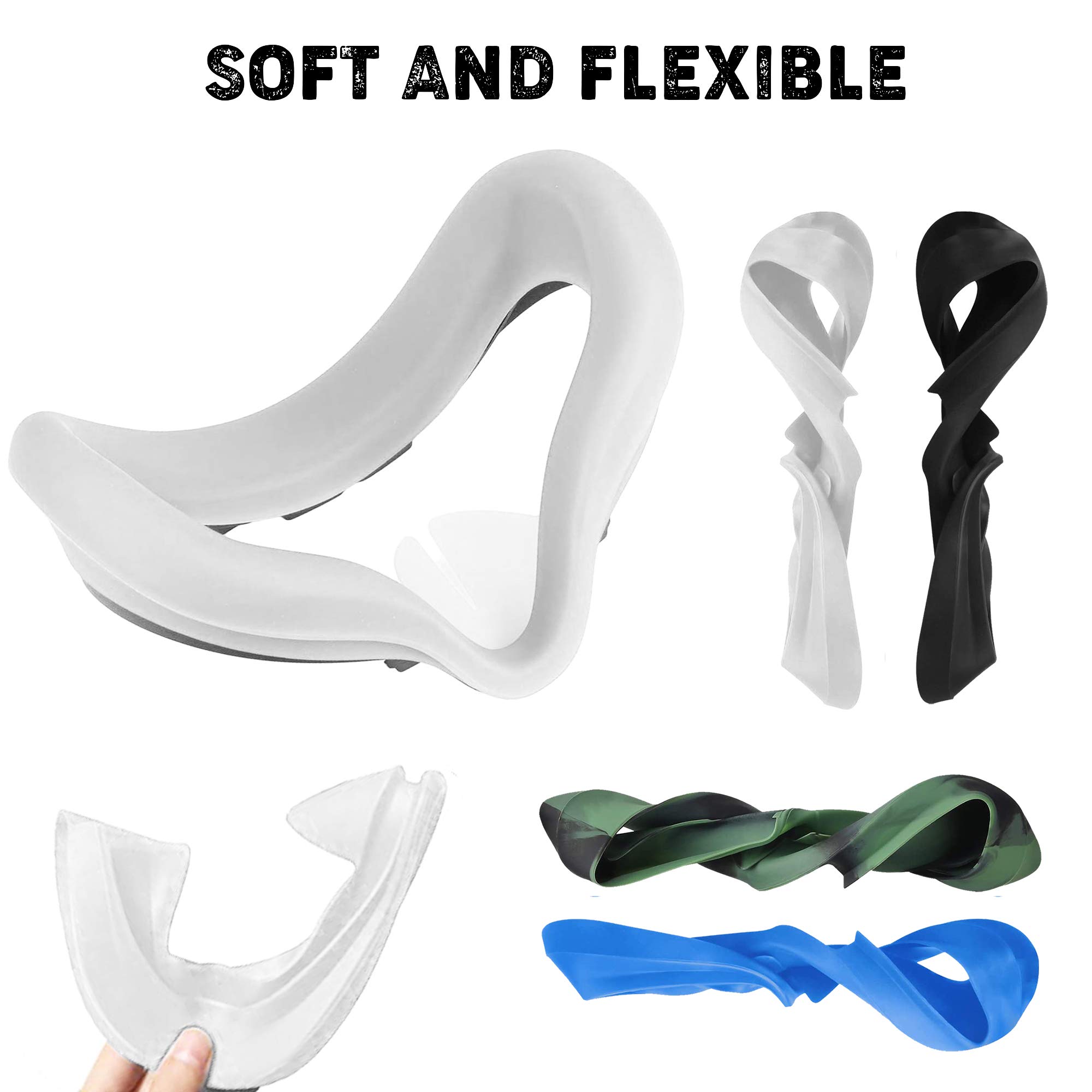 VR Silicone Cover for Oculus Quest 2 - Washable Sweat-Proof Anti-Leakage Light Blocking (Grey)
