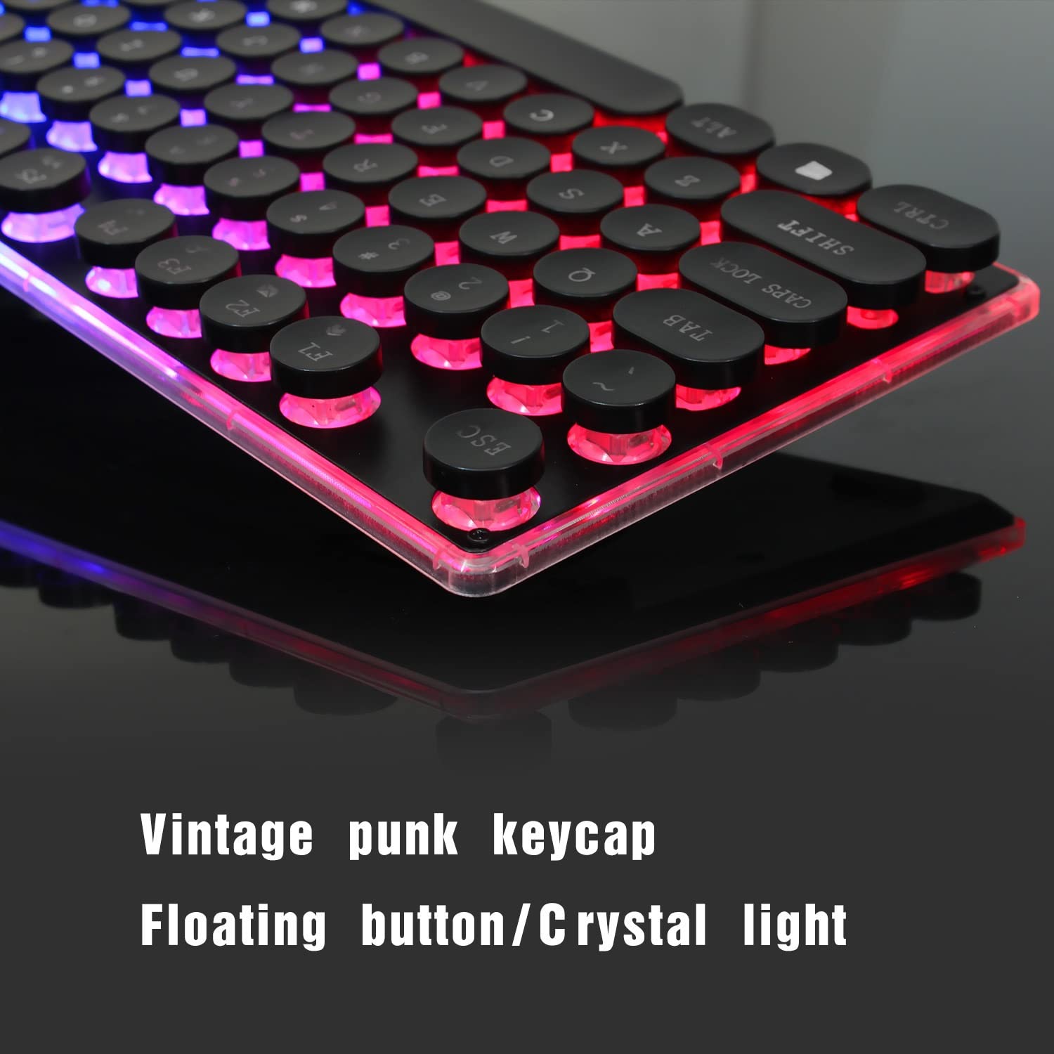 EXHNLE Gaming Keyboard and Mouse Combo Large Mouse Pad Mechanical Feel 104 Keys USB Ergonomic Keyboard, for PC Computer Gamer (Color : Black)