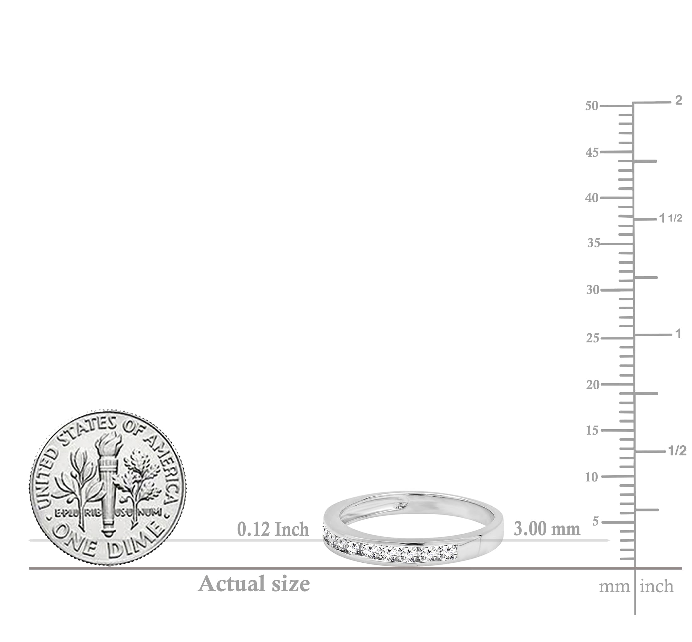 Dazzlingrock Collection 0.45 Carat (Ctw) Round Lab Grown White Diamond Channel Set Stackable Wedding Band for Her in 14K White Gold Size 7.5