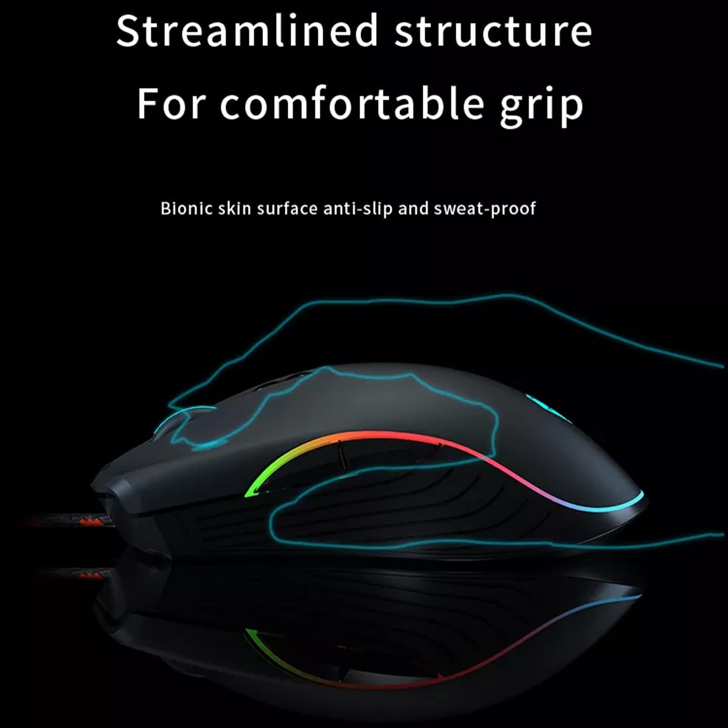 EXHNLE Gaming Keyboard and Mouse Combo Rainbow LED Backlit USB Wired Key Board with Mice 104 Key Layout Mechanical Feel Honeycomb Mice for Gamer Laptop (Color : White)
