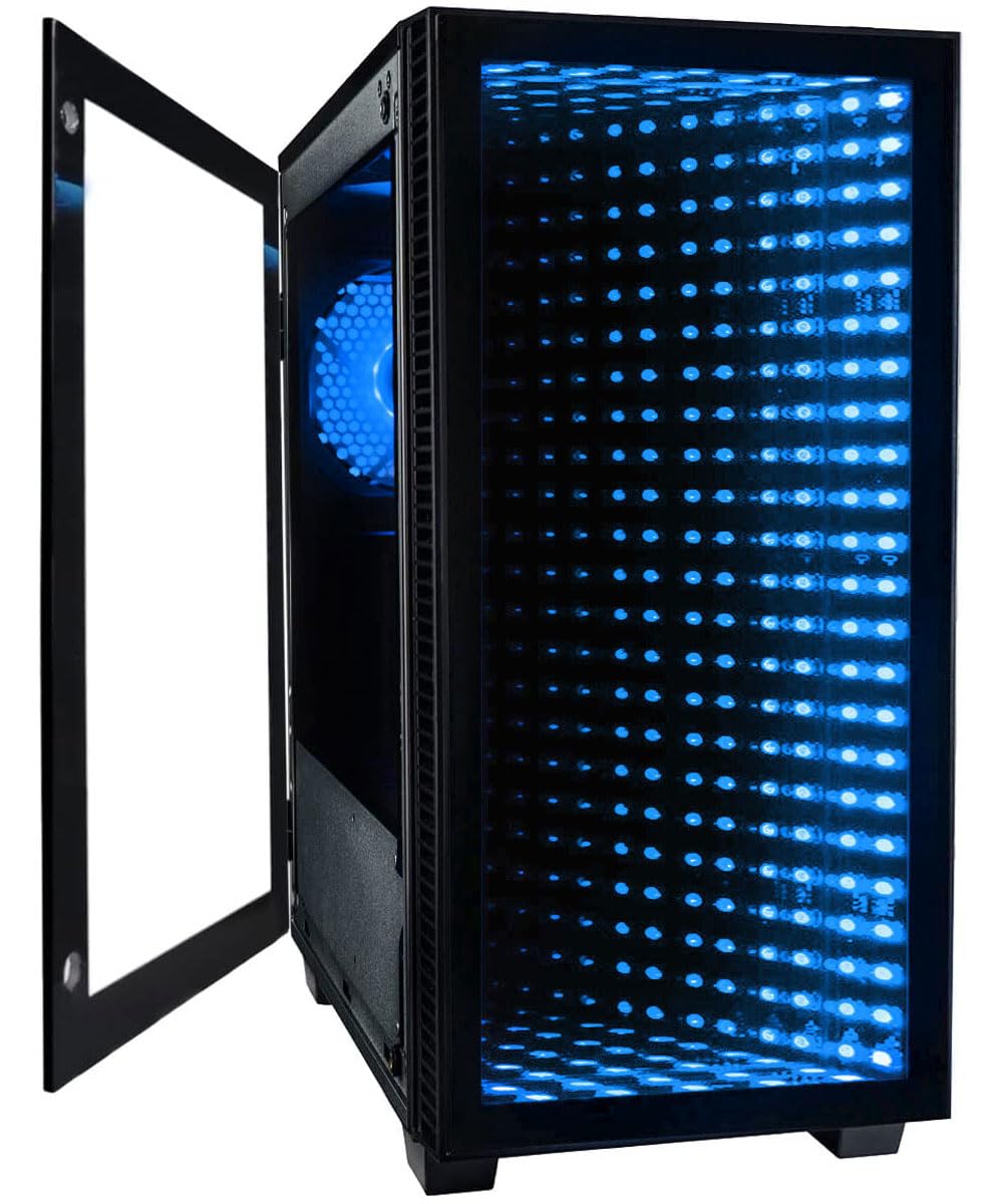 Empowered PC Continuum Micro Gaming Desktop - AMD Radeon RX 5500 4GB (> GTX 1650), Intel Quad Core i3-10105F Processor, 16GB RAM, 256GB NVMe SSD, WiFi, Windows 11 Home - RGB Gamer Computer