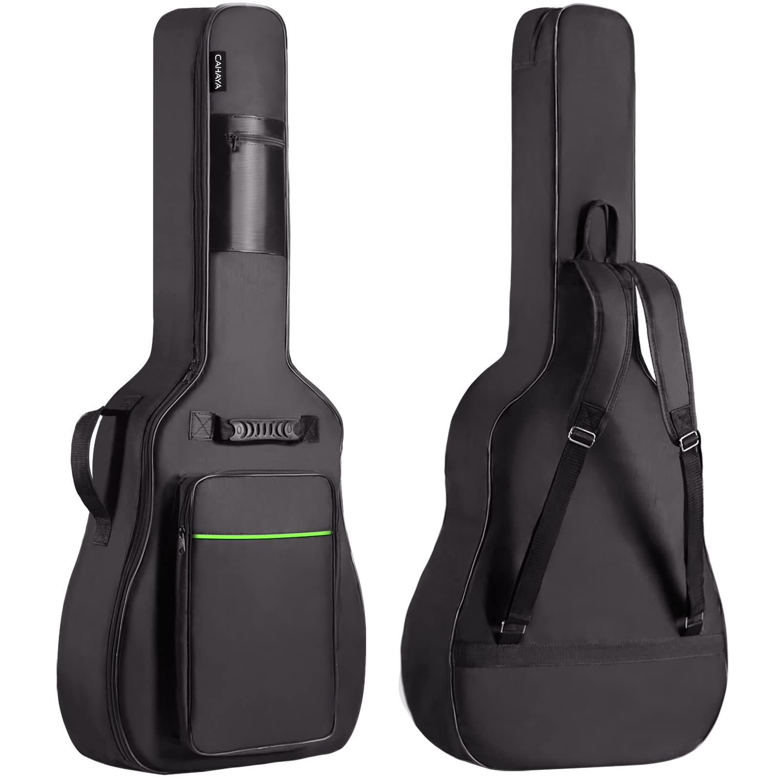 CAHAYA đđ°đźđđđđśđ° đđđśđđŽđż đđŽđ´ 0.35 In Thick Padding for 40 41 42 in Acoustic Guitars Waterproof Dual Adjustable Shoulder Strap Guitar Case Gig Bag with Back Hanger Loop, Green CY0291