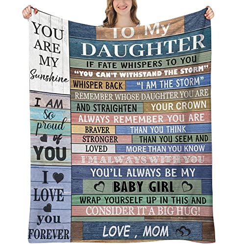 UHANKRU Daughter Gift from Mom, to My Daughter Blanket, Birthday Gifts for Daughter Adult, Daughter Gifts for Birthday, Graduation, Christmas, 60"x 50"
