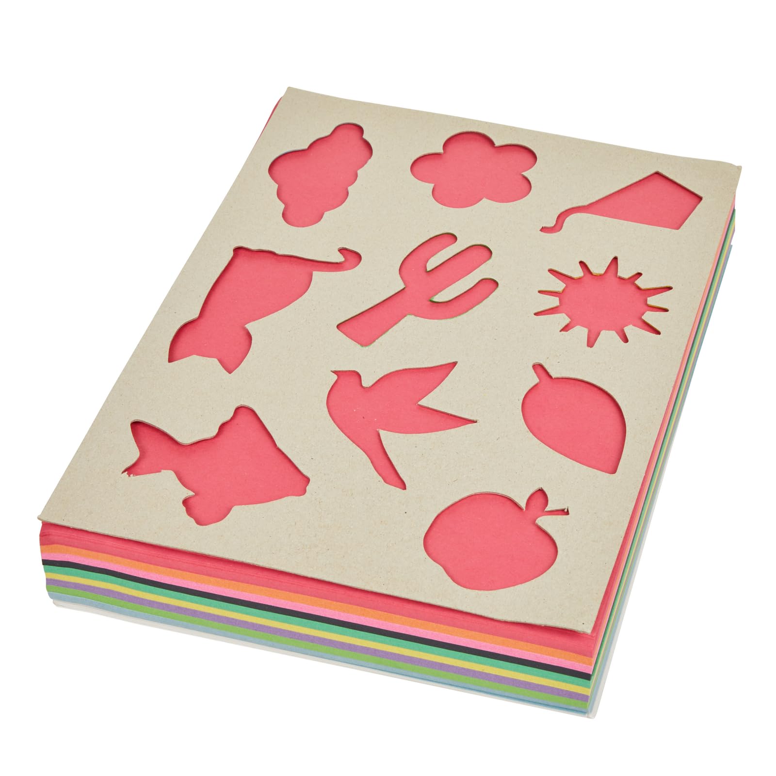 Colorations Lightweight Construction Paper, Value Pack, 10 Colors, 300 Sheets with Bonus Stencil, Everyday Use, Classroom Supplies, Daycare Supplies, Pre-School, at Home use