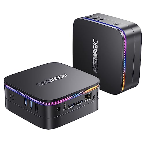 Mini PC RGB AK1 Plus, Intel N95(up to 3.4GHz) 12th Gen Processor Mini Desktop Computer, 16GB RAM 512GB SSD, Dual 4K HDMI, Windows 11 Small PC, 2.4/5G WiFi, Bluetooth, Business/Office/HTPC