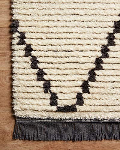 Chris Loves Julia x Loloi Alice Collection ALI-04 Cream / Charcoal 18" x 18" Sample Rug