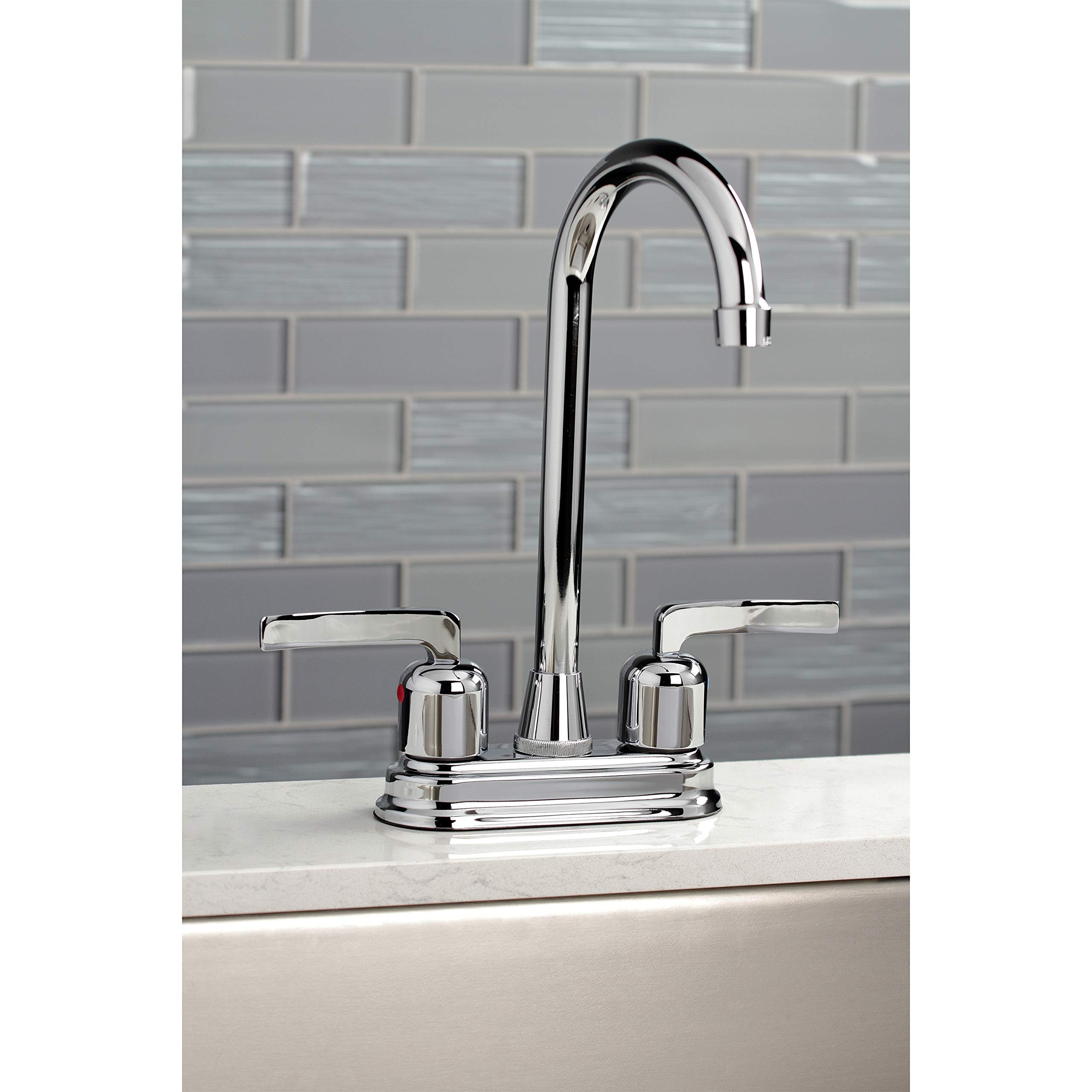 Kingston Brass KB8491EFL Centurion Bar Faucet, Polished Chrome, 4-3/4" spout reach