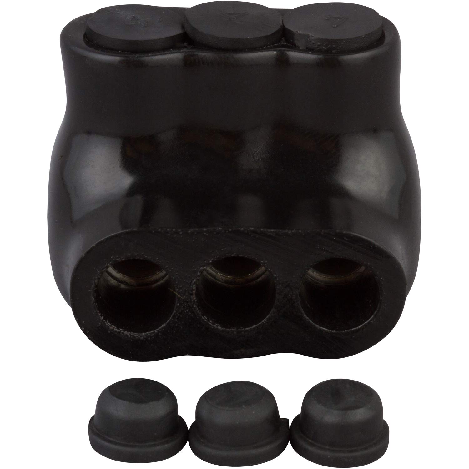 Morris Products 97613 Black Insulated Multi-Cable Connector - Dual Entry 3 Ports 4 - 14 Wire Range, 1-Pack