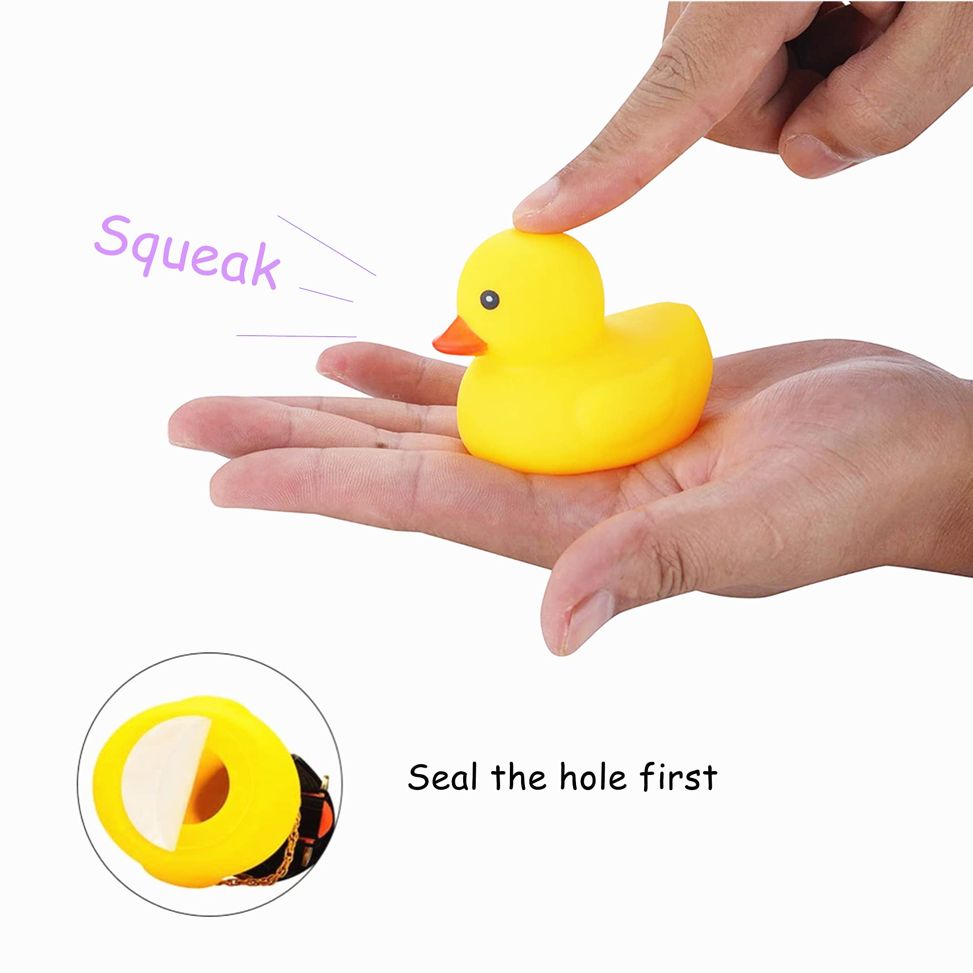 U-Goforst Cute Rubber Duck Toy Car Ornaments Yellow Duck Car Dashboard Decorations Bike Gadgets with Propeller Helmet (Silver grey)