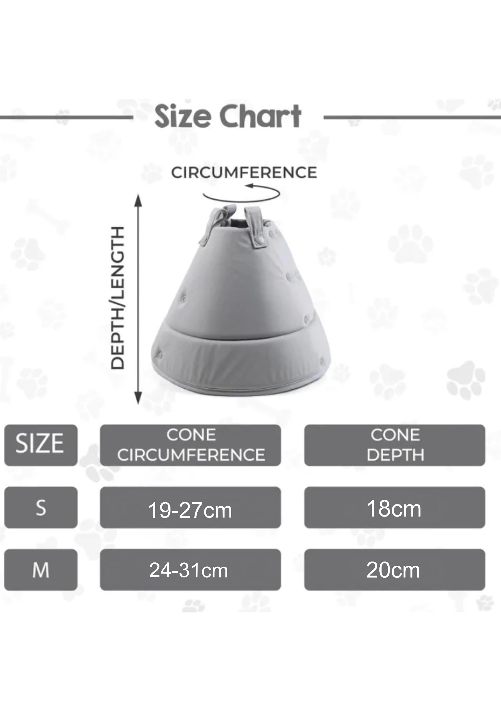 Florez Soft & Foldable Recovery Cone for Pets: Cats & Dogs EasyClean Design Small & Medium (Medium), Grey