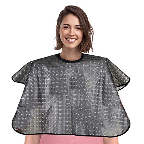 Waterproof Hair Dye Cape,Short Comb-Out Capes for Hair Stylist,Makeup Apron for Hair Color,Bleach,Shampoo and More