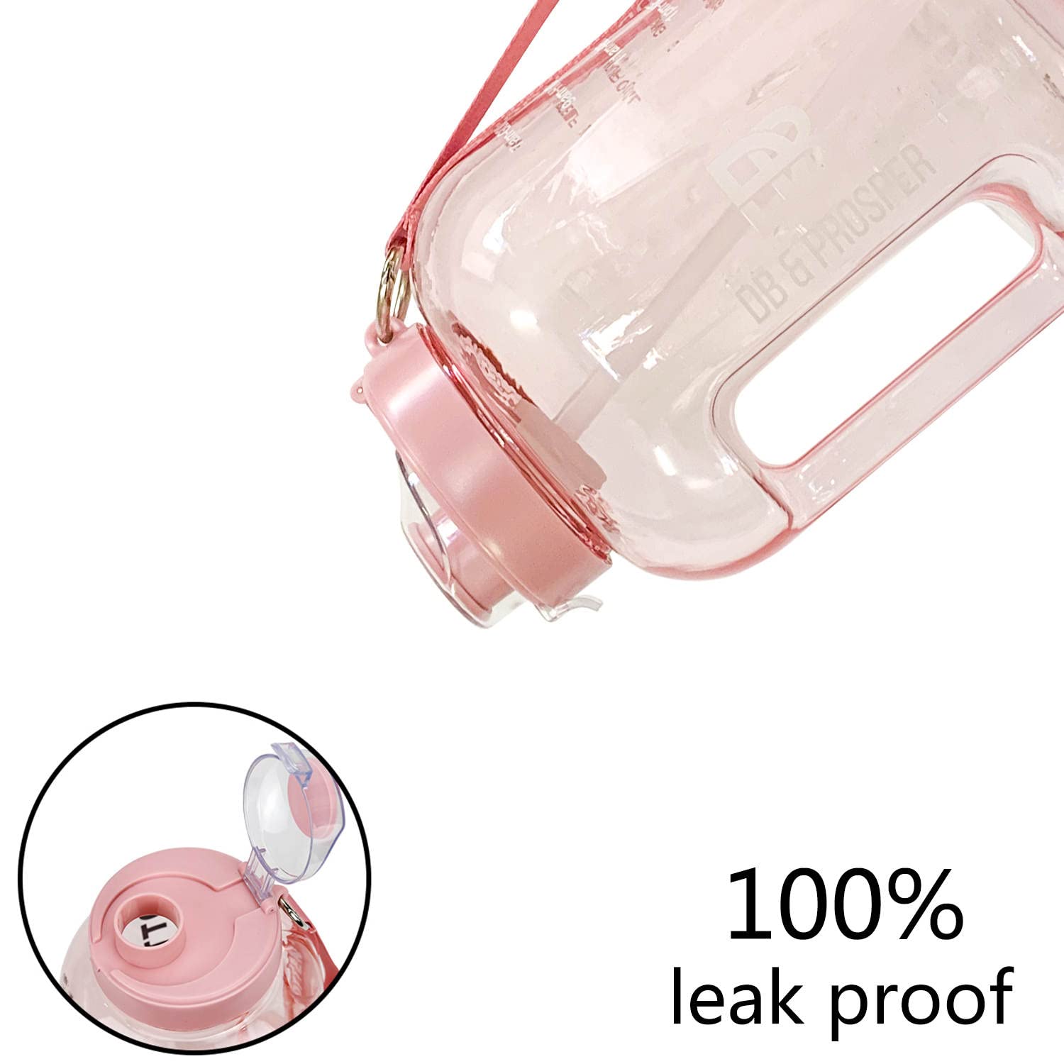 DB & PROSPER Large One Gallon Motivational Water Bottle With Time Marker | Bottles | Hydration | Gym | Exercise | Hiking | camping | water jugs | sports accessories | wellness