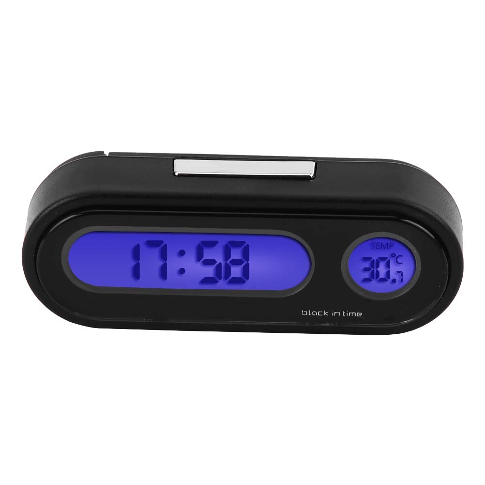 Car Auto Digital Temperature Clock LED Clocks, 2 in 1 Car Vehicle Interior Mini Electronic Watch LED Digital Clock Thermometer Voltmeter