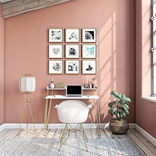 Haven Retro Riser, Desk, White with Gold Legs