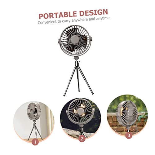 UKCOCO 1 Set Fan Small Fan Vintage Table Fan Table Stand Fan Rechargeable Fan Small Battery Fan Small Portable Fan Office Table Fan Table Cooling Fan Lovely Desk Fan Plastic Grey Office