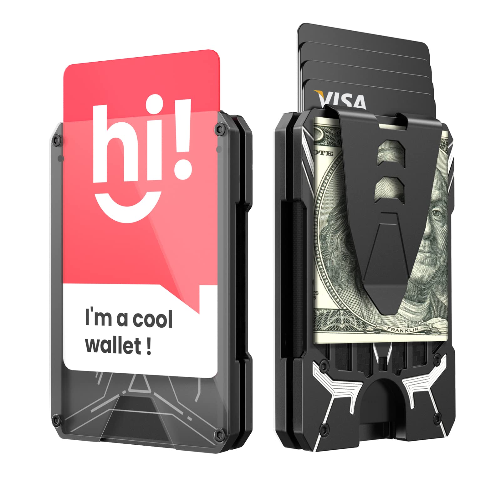 Elilier Card Holder Slim Wallet for Men, Minimalist Wallet with ID Card Holder for Men, RFID Blocking Thin Wallet, Holds Up 15 Cards with Money Clip, Front Pocket