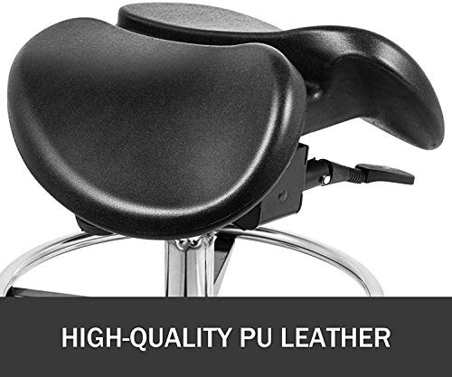 Ergonomic Split Style Saddle Stool Rolling Stool Dentist Chair Swivel Stool, Medical Dental Stool Height Adjustable for Hospital Laboratory Salon Office Home