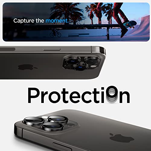 Spigen Camera Lens Screen Protector [GlasTR EZ Fit Optik Pro] Designed for iPhone 14 Pro Max/iPhone 14 Pro [Case Friendly] - Black [2 Pack]