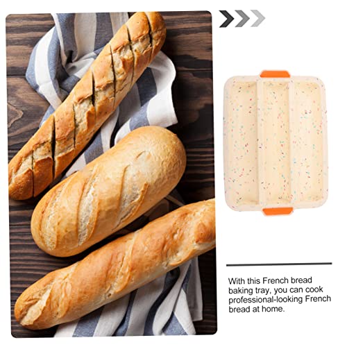 HONMEET Bread Mold French Bread Loaf Hot Dogs Bun Cookie Oven Bread Baking Tray Baguettes Perforated Pan Kitchen Cooking Tray French Bread Mould Silicone Bread Baking Mold Perforation Pan