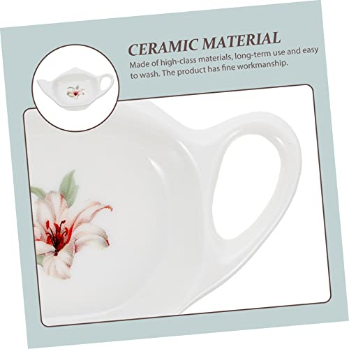 KICHOUSE 2pcs Tea Bag Saucer Ring Tray for Jewelry Keychain Holder Condiment Holder Tea Bag Holder for Cup Tea Bag Storage Tray Appetizer Plates Small Teabag Coasters Tea Coasters Container