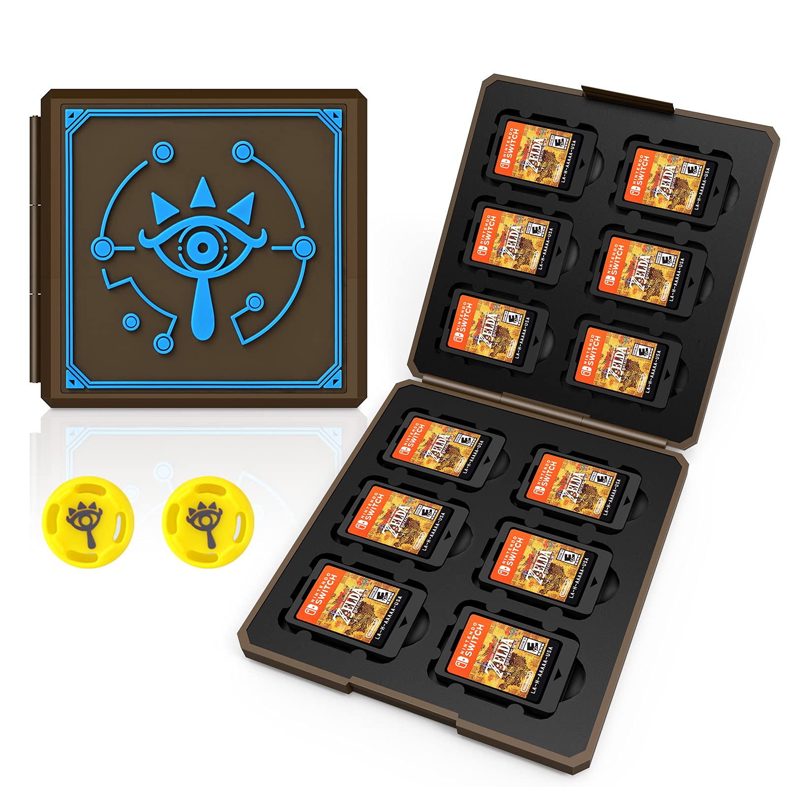 UFOPETIE Game Case Storage for Switch Game Cards Zleda Games Cube up to 12 Games,Foldable Nintendo Switch Game Card Case Cube Nintendo Switch Game Storage,for Zleda Switch Accessories-Eye