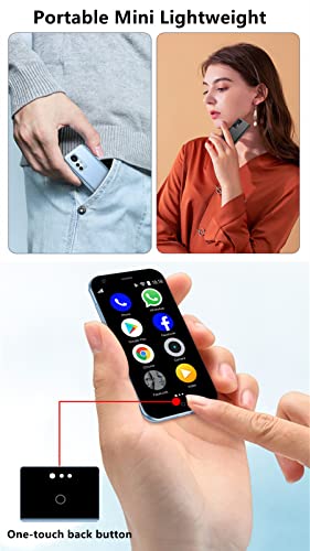 Mini Smartphone Unlocked 1GB RAM 8GB ROM Small Cell Phones, 2.5'' Touch Screen Quad Core Android Tiny Phone/3G/WiFi/Dual SIM/HD Camera/Google Play Mobile Phone (Blue)