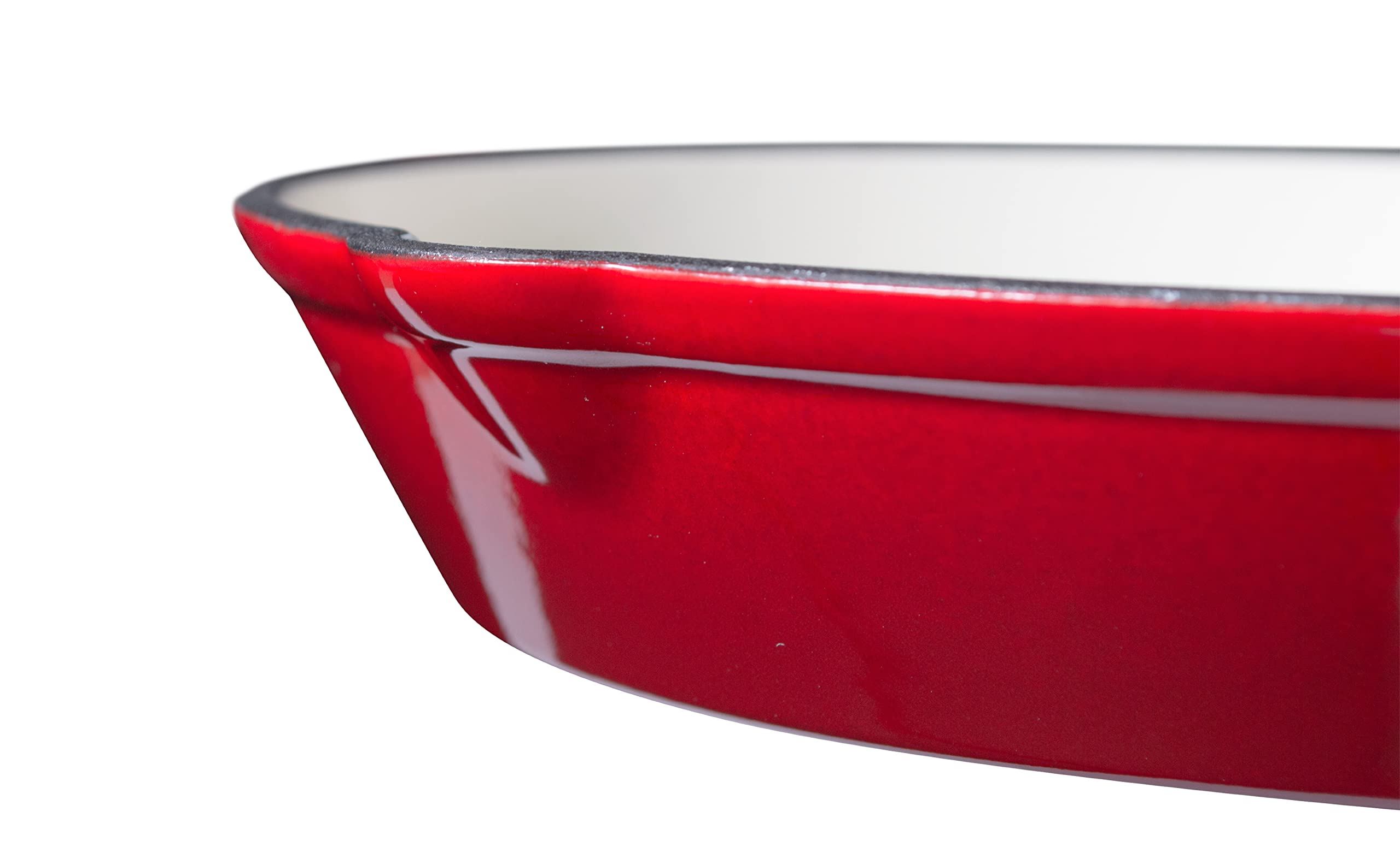 Eternal Living Enameled Cast Iron 10" Skillet Fry Pan Red