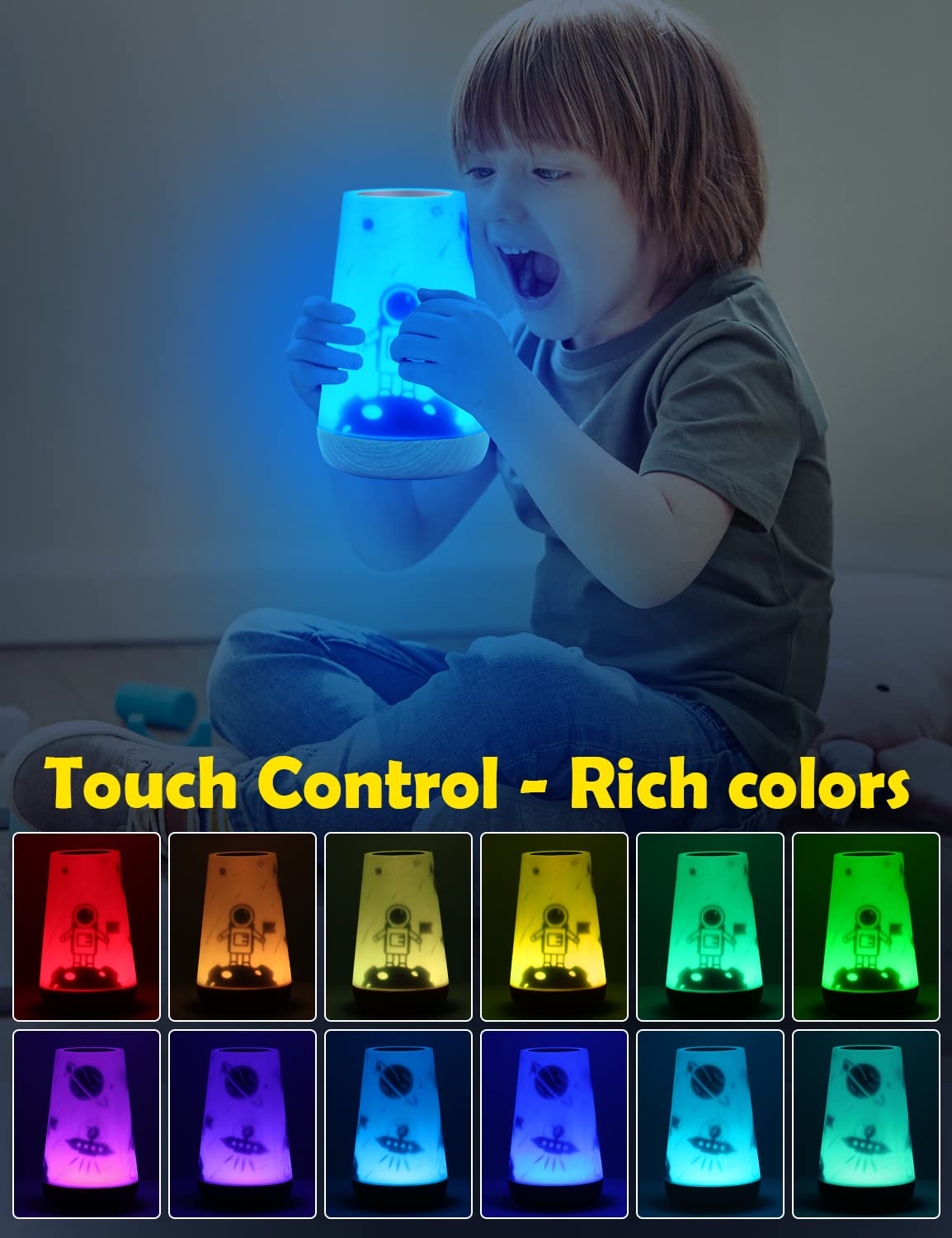 Mostof Space Astronaut Touch Night Light with Remote for Girls Baby Kids Bedroom (Spaceman)