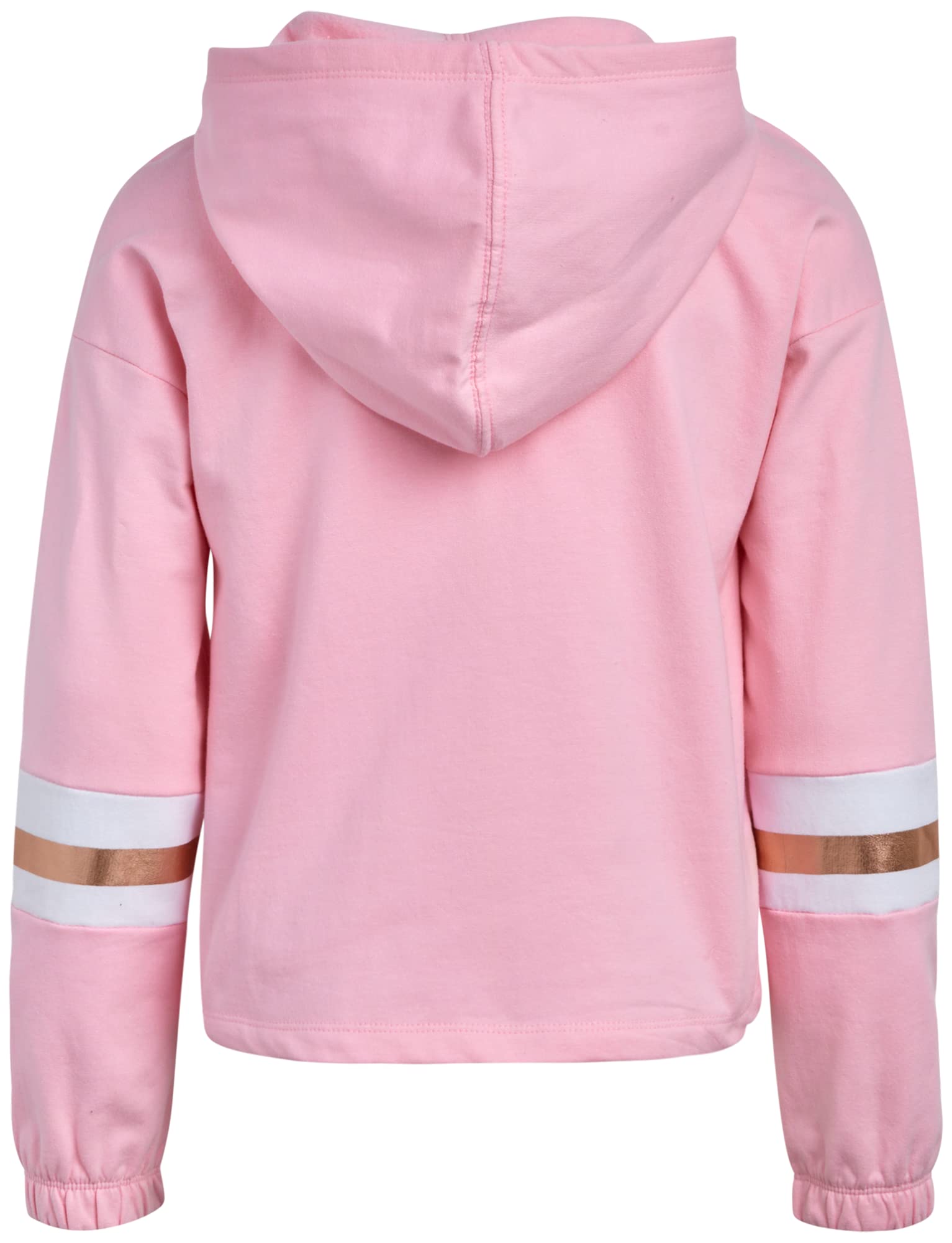 DKNY Girls' Sweatshirt - Lightweight Pullover Fleece Hoodie, Size 7, Dusty Olive