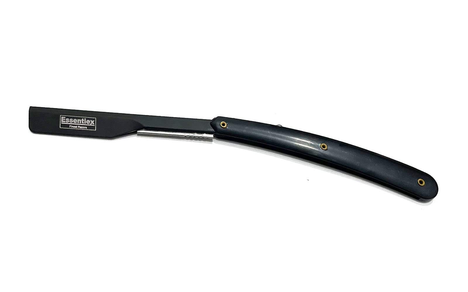 EssentieX Gold Barber Stright Edge Razor for Men 100% Stainless Steel With 25 Half Blades… (Plastic Handy Stainless Steel Head)