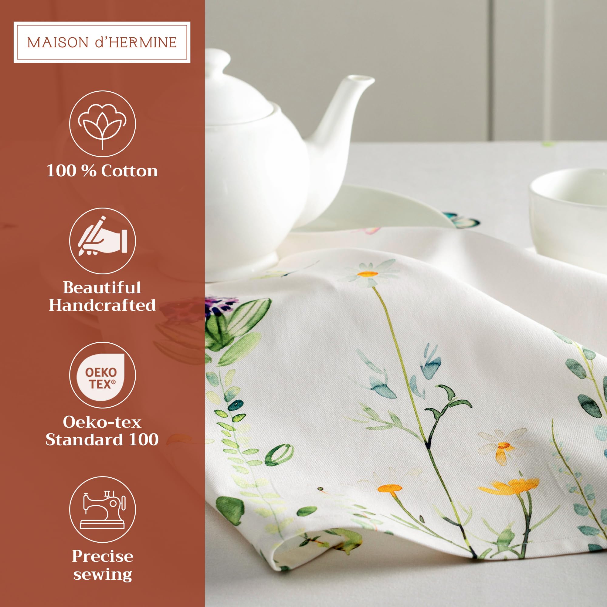 Maison d' Hermine Champ de Mars 100% Cotton Set of 4 Napkins, 20 - inch by 20 - inch.