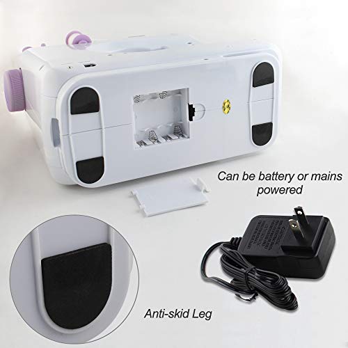 NEX Portable Sewing Machine Double Speeds for Beginner, Kids Sewing Machine with Reverse Sewing and 12 Built-In Stitches, Light Purple