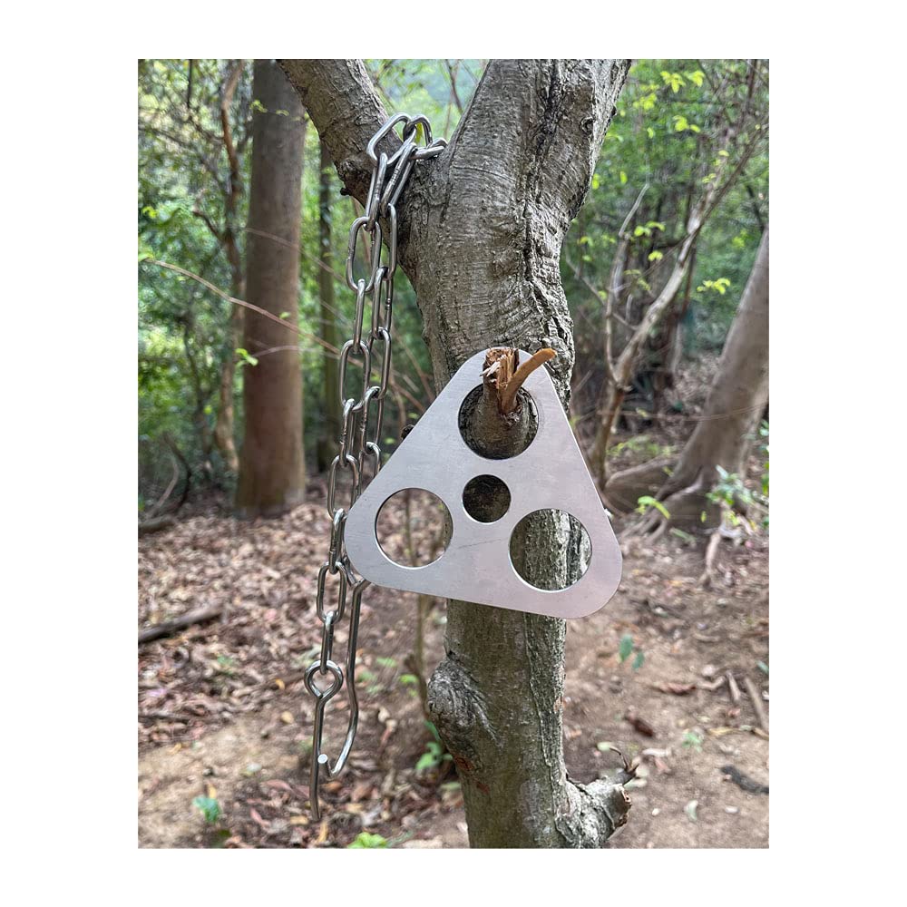 Campfire Tripod Board Camping Tripod for Cooking Stainless Steel Campfire Support Plate Portable Tripod Grill Accessories with Adjustable Chain for Hanging Cookware Lantern
