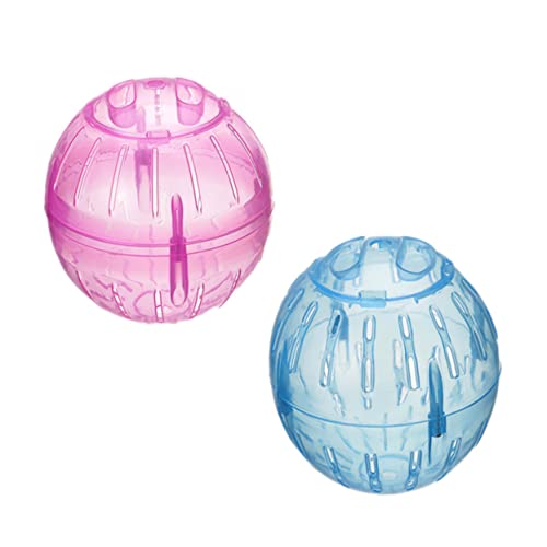 Hohopeti 3pcs Cm Transparent Gerbil for Animal Pets Plastic Wheel Run-About Mini Cage Chinchilla Ball- Ball Color Cute Pig Running Toy Runner Hedgehog Exercise Portable Accessories