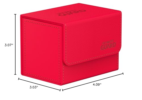 Ultimate Guard Sidewinder 80+, Deck Box for 80 Double-Sleeved TCG Cards, Red, Magnetic Closure & Microfiber Inner Lining for Secure Storage
