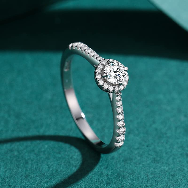 Cpallie Wedding Rings for Women Silver Rings: Cubic Zirconia Engagement Rings Diamond Statement Ring Promise Rings for Her Size 7