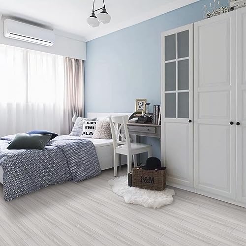 NUFLR Peel and Stick Floor Tile Waterproof, Floor Tile Easy to Paste, Vinyl Flooring Plank Tile for RV, Bedroom Living Room Kitchen and More(6Inx35Inx10pcs)