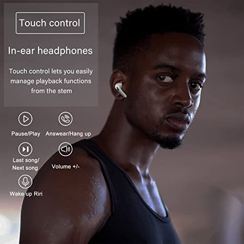 HOKIC Wireless Earbuds,IPX7 Waterproof Noise Cancelling Earbuds ,Touch Control Built-in Microphone,with Wireless Charging Case 40 Hour Playtime ,Bluetooth Headphones for iPhone/Android (Pink)